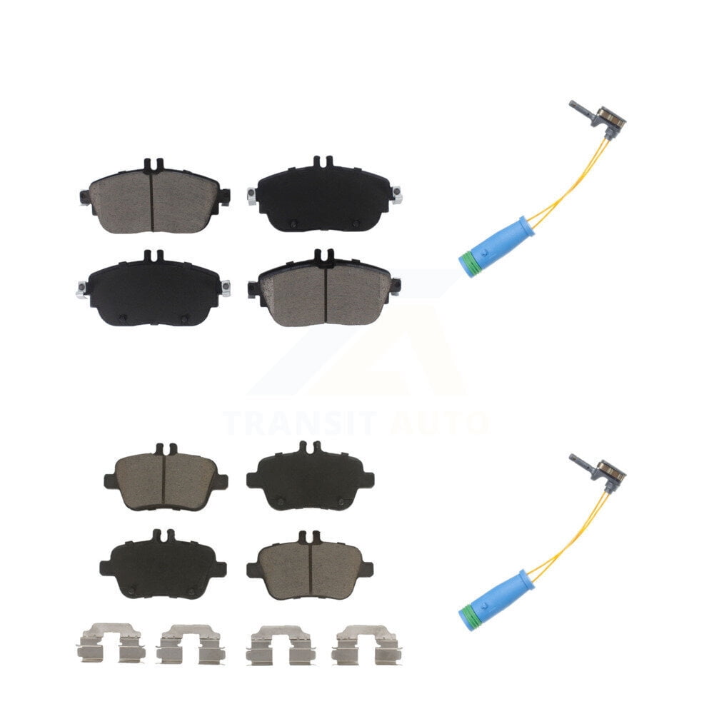 CMX Front Rear Ceramic Disc Brake Pads and Wear Sensors Kit for Car ...