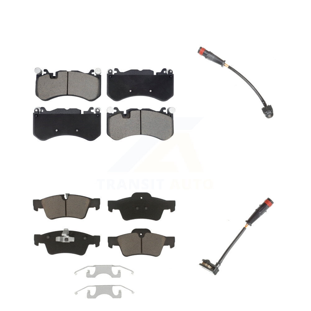 CMX Front Rear Ceramic Disc Brake Pads and Wear Sensors Kit for Car ...