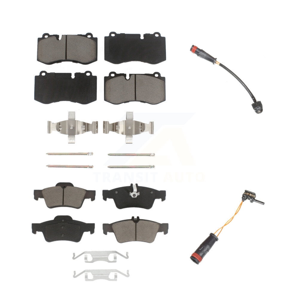 CMX Front Rear Ceramic Disc Brake Pads and Wear Sensors Kit for Car ...
