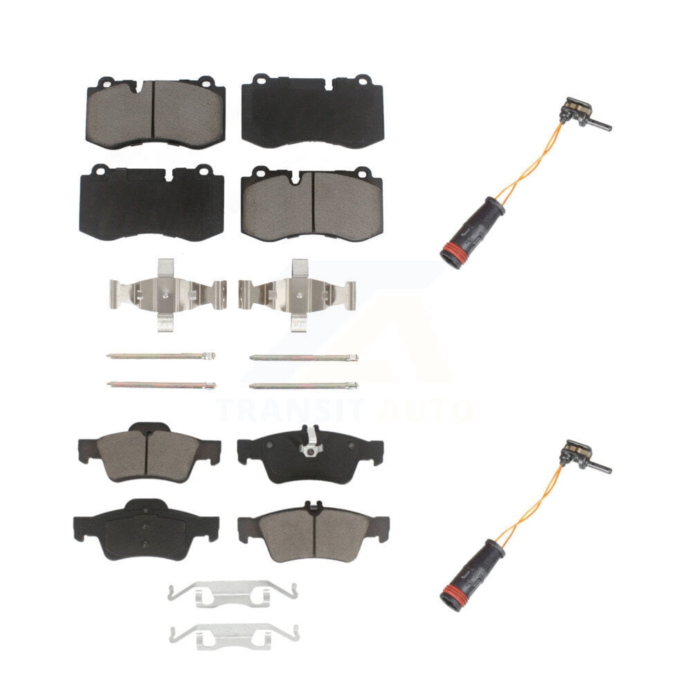 CMX Front Rear Ceramic Disc Brake Pads and Wear Sensors Kit for Car ...