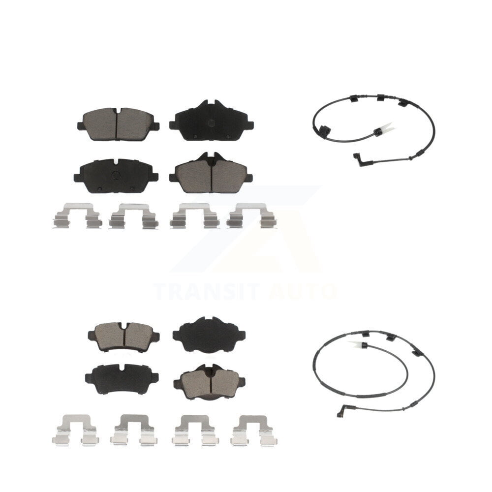 CMX Front Rear Ceramic Disc Brake Pads and Wear Sensors Kit for Car ...