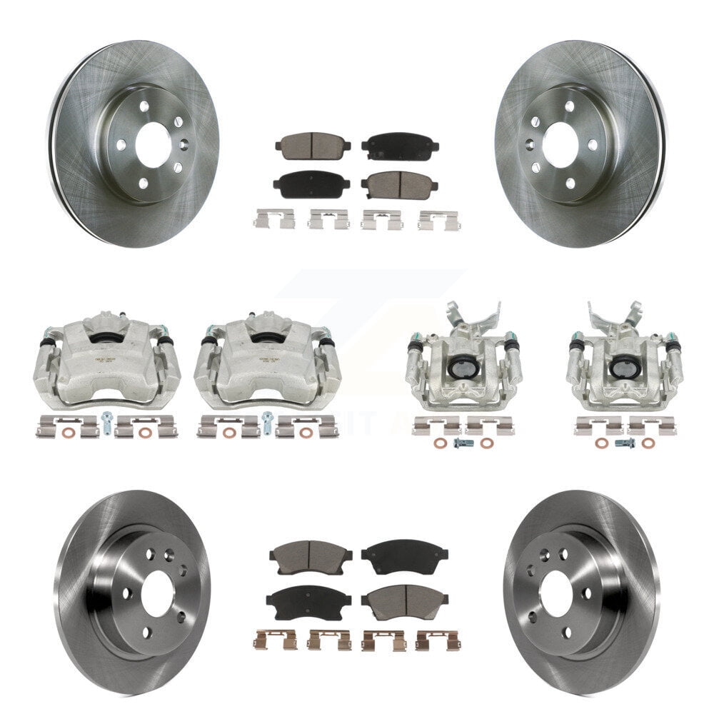 CMX Front Rear Disc Brake Caliper Rotors and Ceramic Pads Kit (10Pc ...