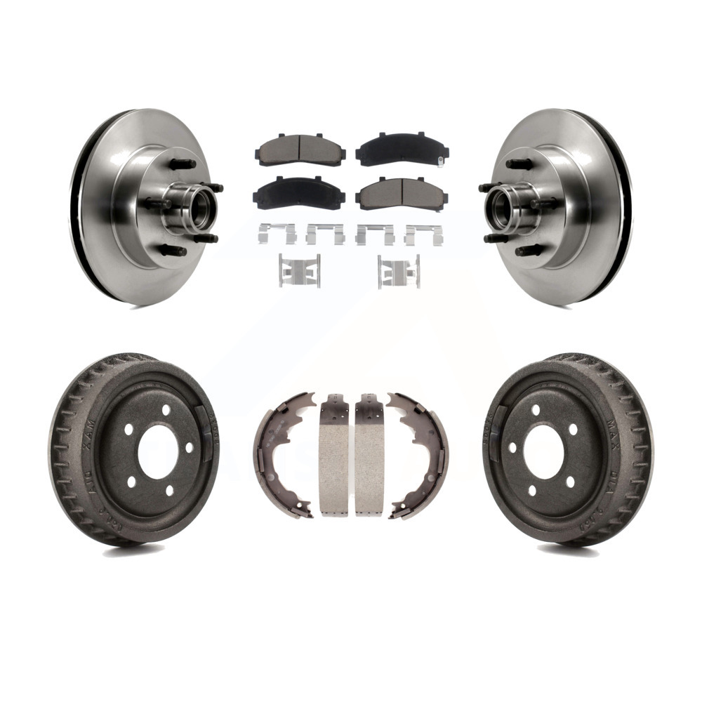 CMX Front Rear Disc Brake Rotors Hub Assembly Ceramic Pads and Drum Kit ...