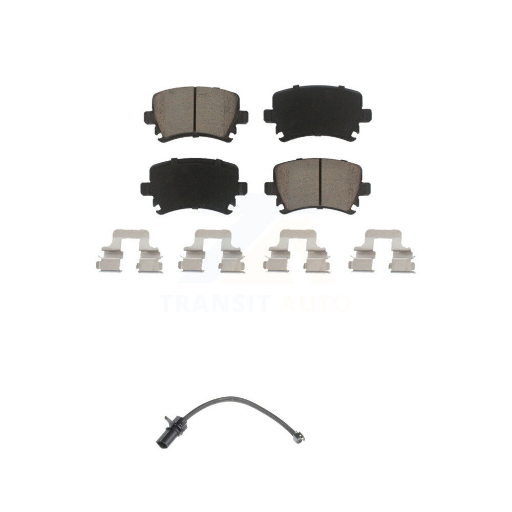 CMX Rear Ceramic Disc Brake Pads and Wear Sensors Kit for Car 2010-2011 ...