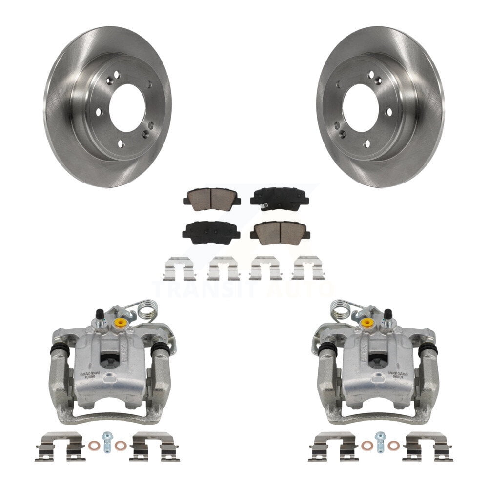 CMX Rear Disc Brake Caliper Rotors and Ceramic Pads Kit for Car Hyundai ...