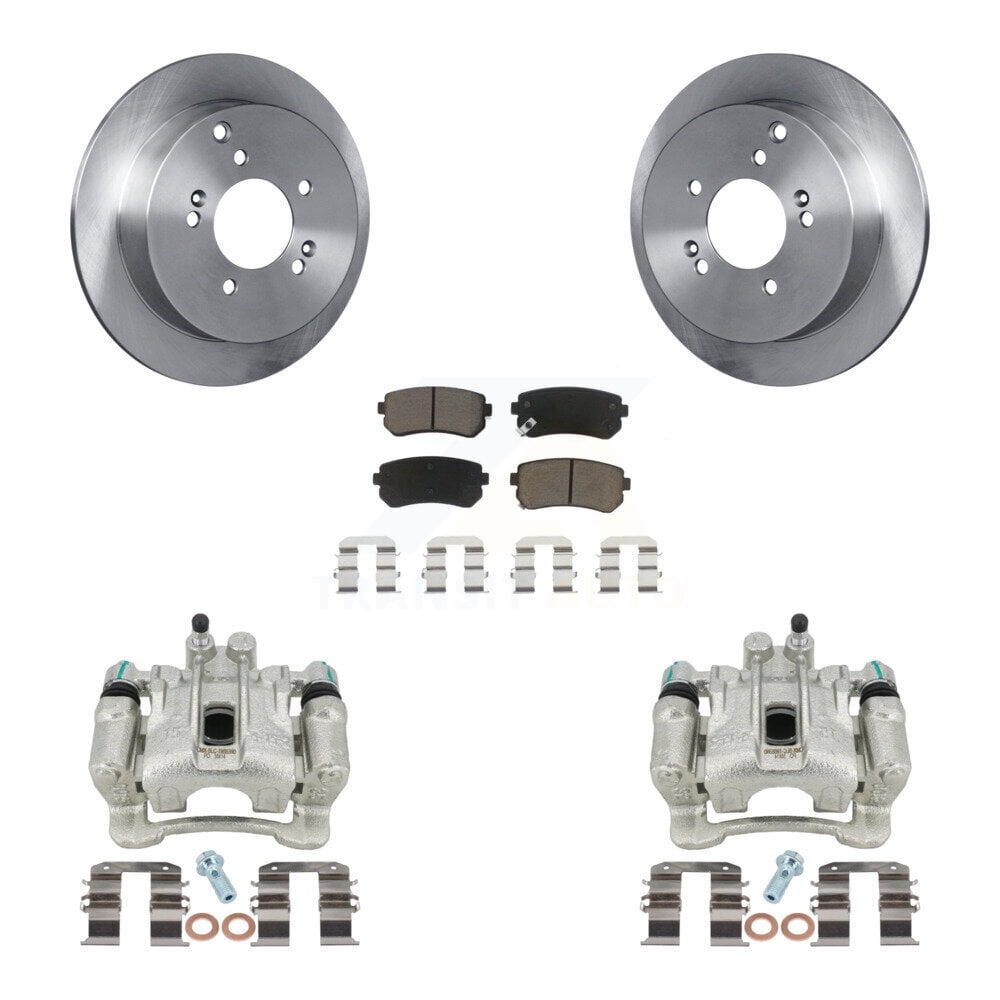 CMX Rear Disc Brake Caliper Rotors and Ceramic Pads Kit for Car Hyundai Tucson Kia Sportage AWD ...