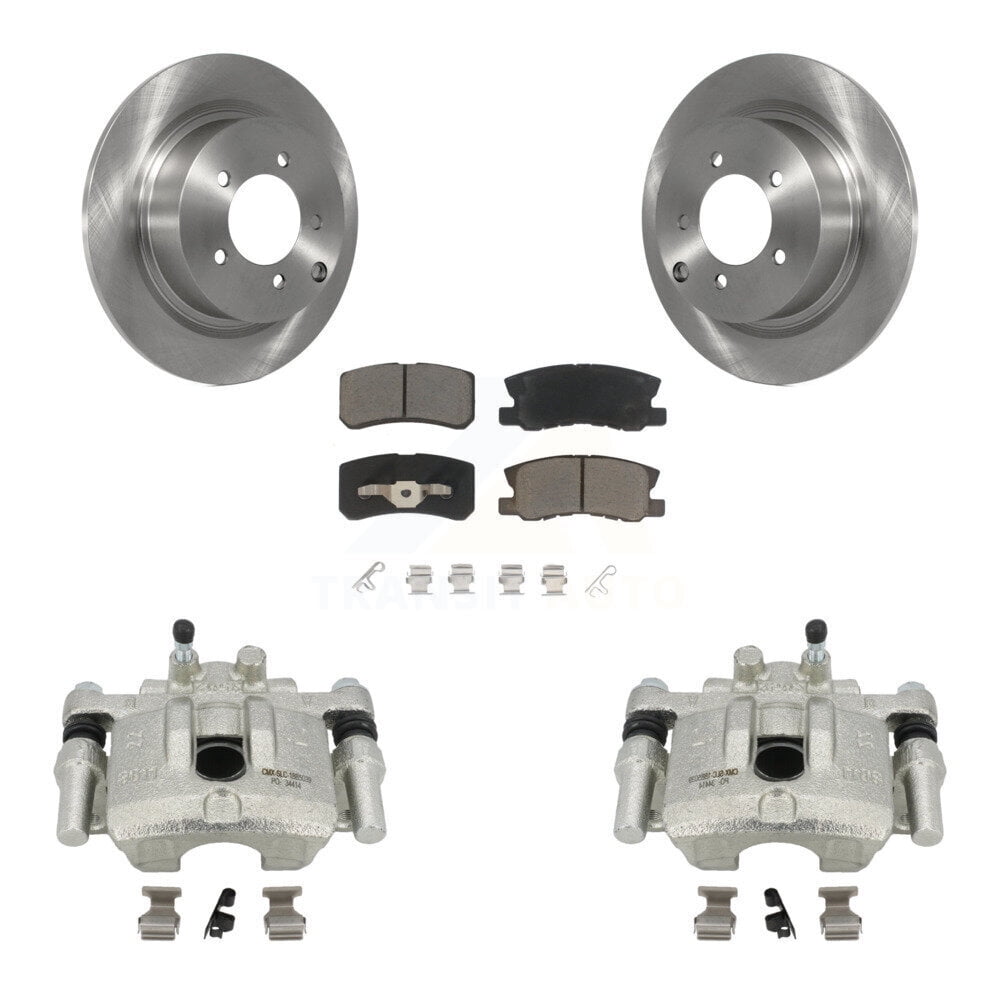 CMX Rear Disc Brake Caliper Rotors and Ceramic Pads Kit for Car ...