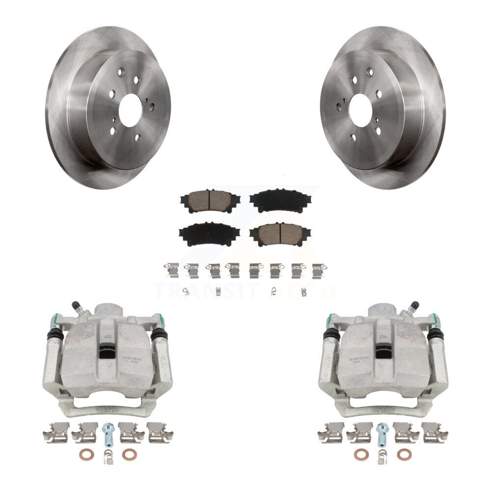 CMX Rear Disc Brake Caliper Rotors and Ceramic Pads Kit for Car Toyota ...