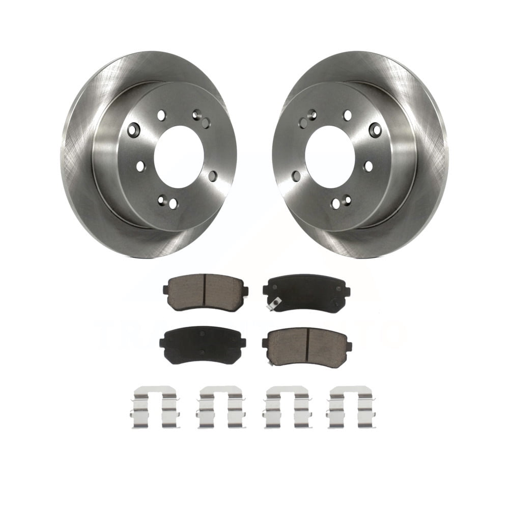 CMX Rear Disc Brake Rotors and Ceramic Pads Kit for Kia Forte Koup ...