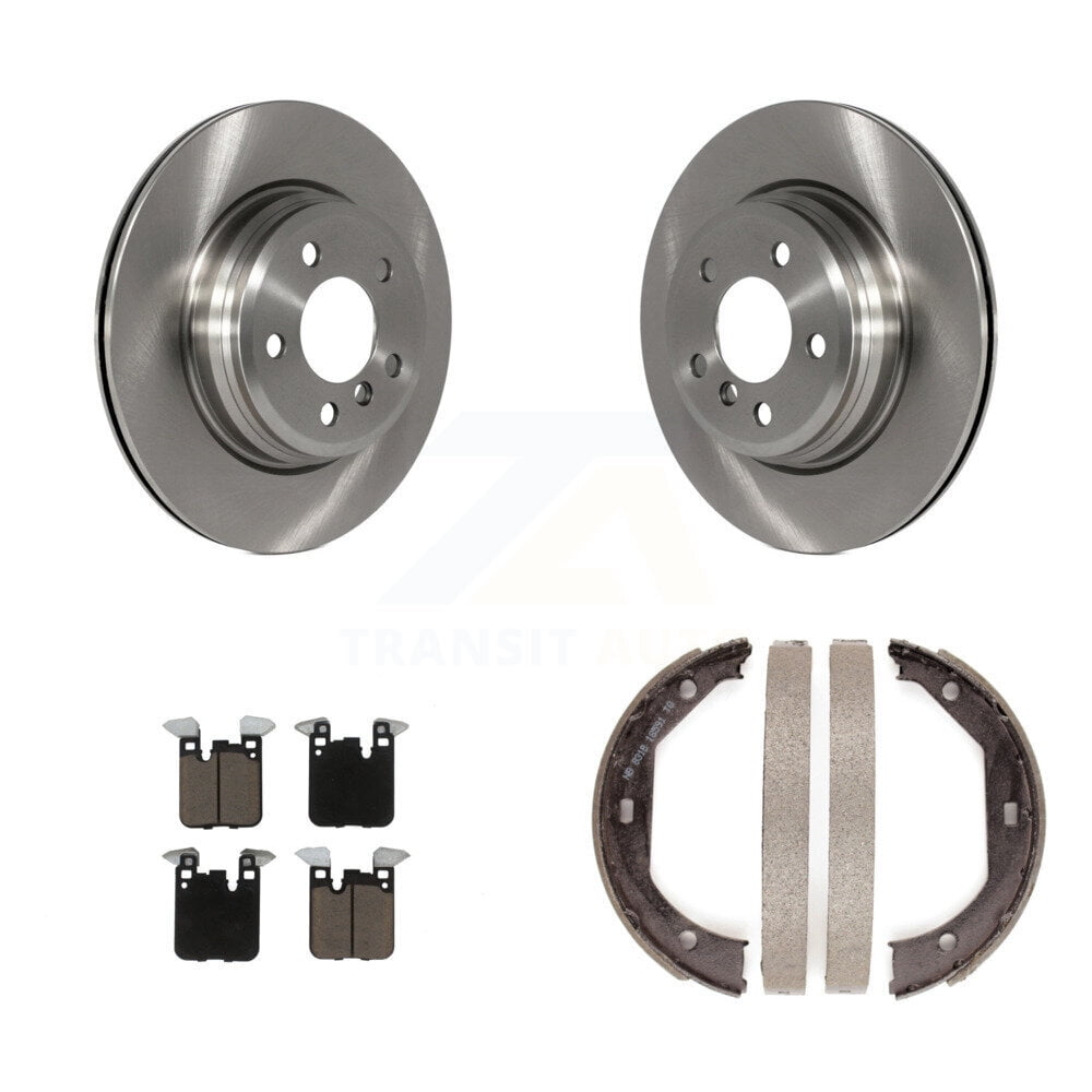 CMX Rear Disc Rotors Ceramic Pads and Parking Brake Shoes Kit for Car ...