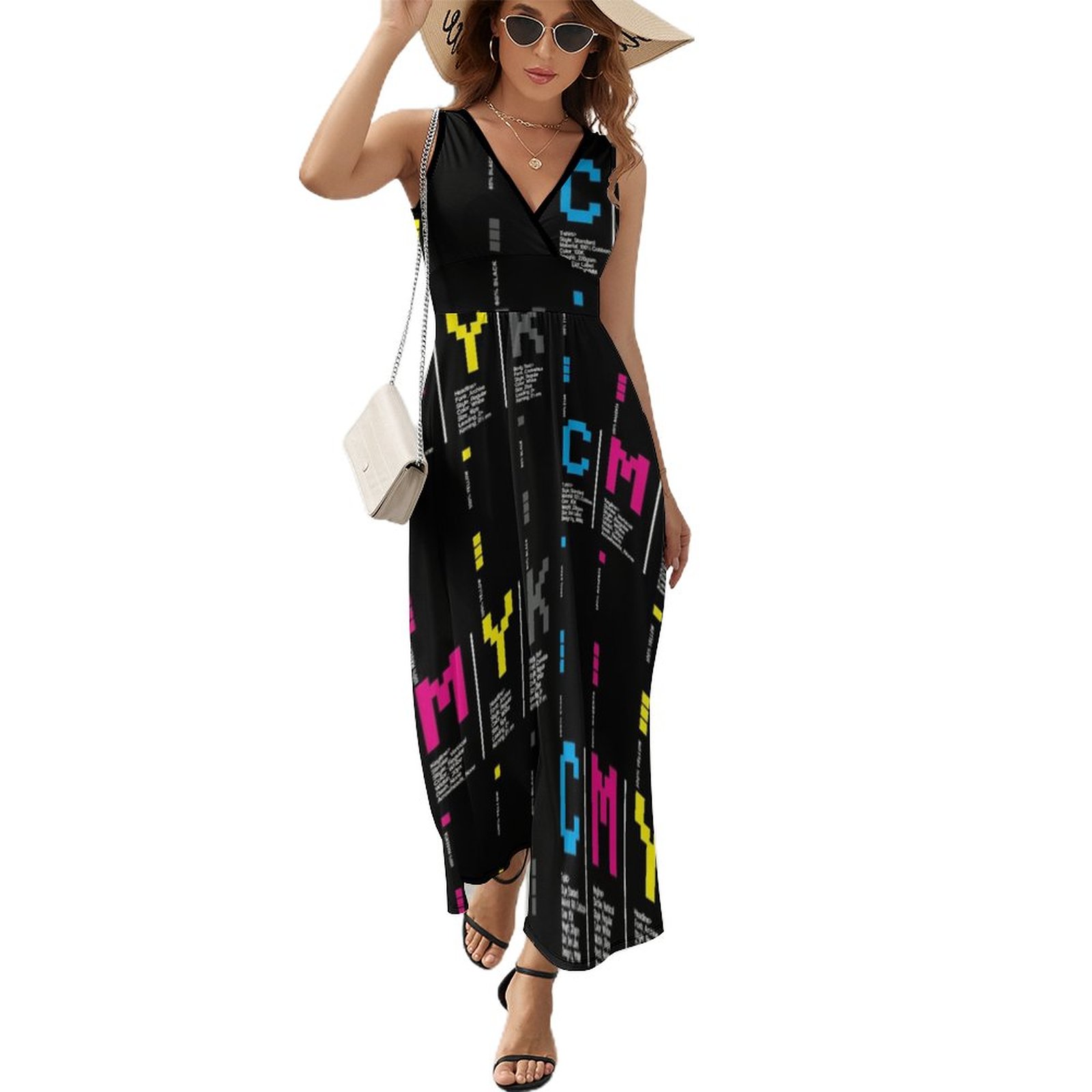 CMYK Color Typography Typeface Prepress Graphic Design Sleeveless Dress ...