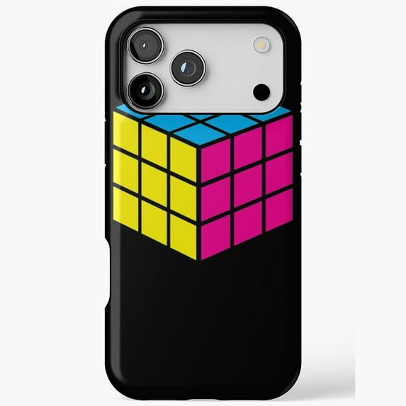 CMYK Cube Colors Retro Cartoon Phone Case for iPhone 11 12 13 14 15 16 ...