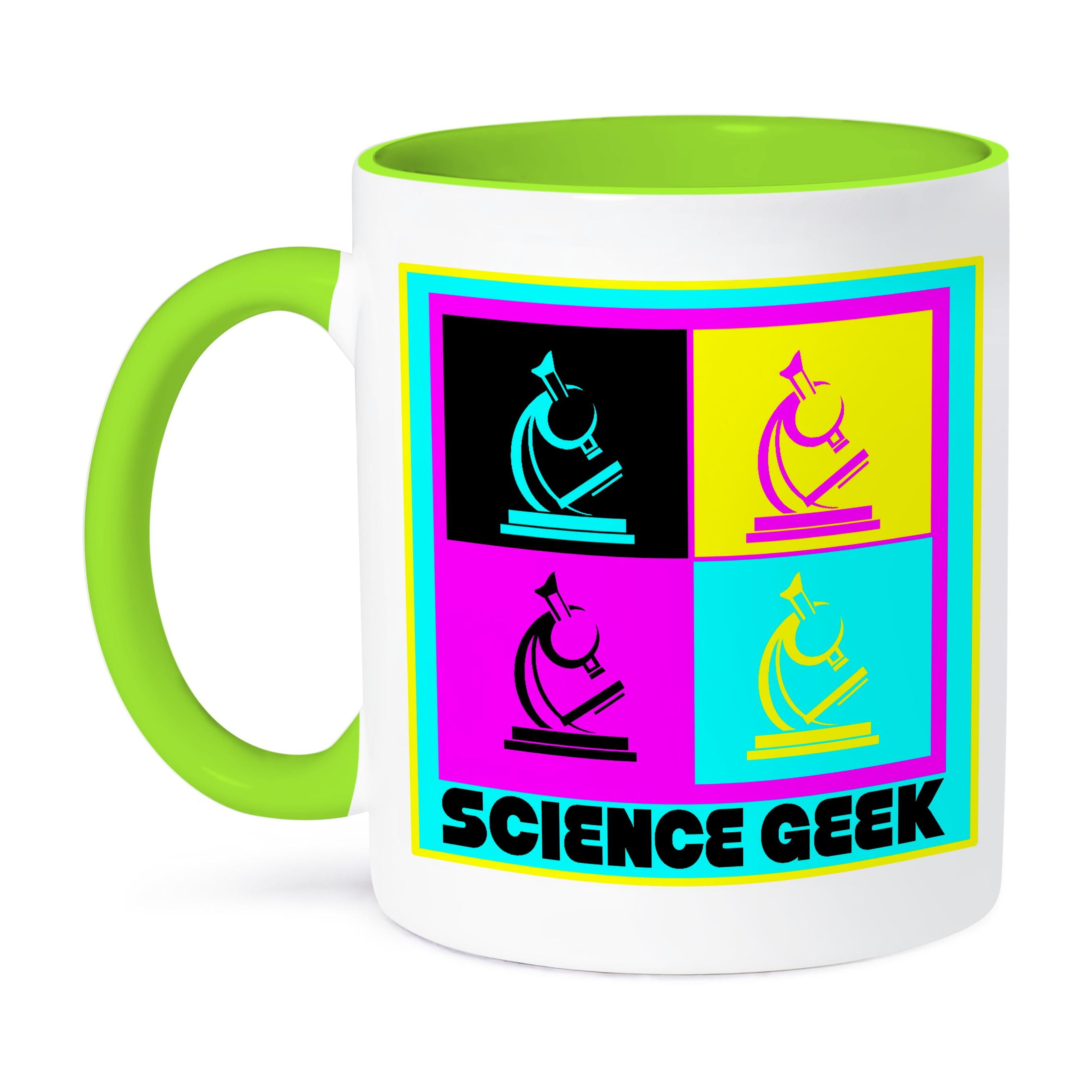 3dRose, CMYK Pop art Microscope Science Geek Design Cartoon, 15oz Two ...