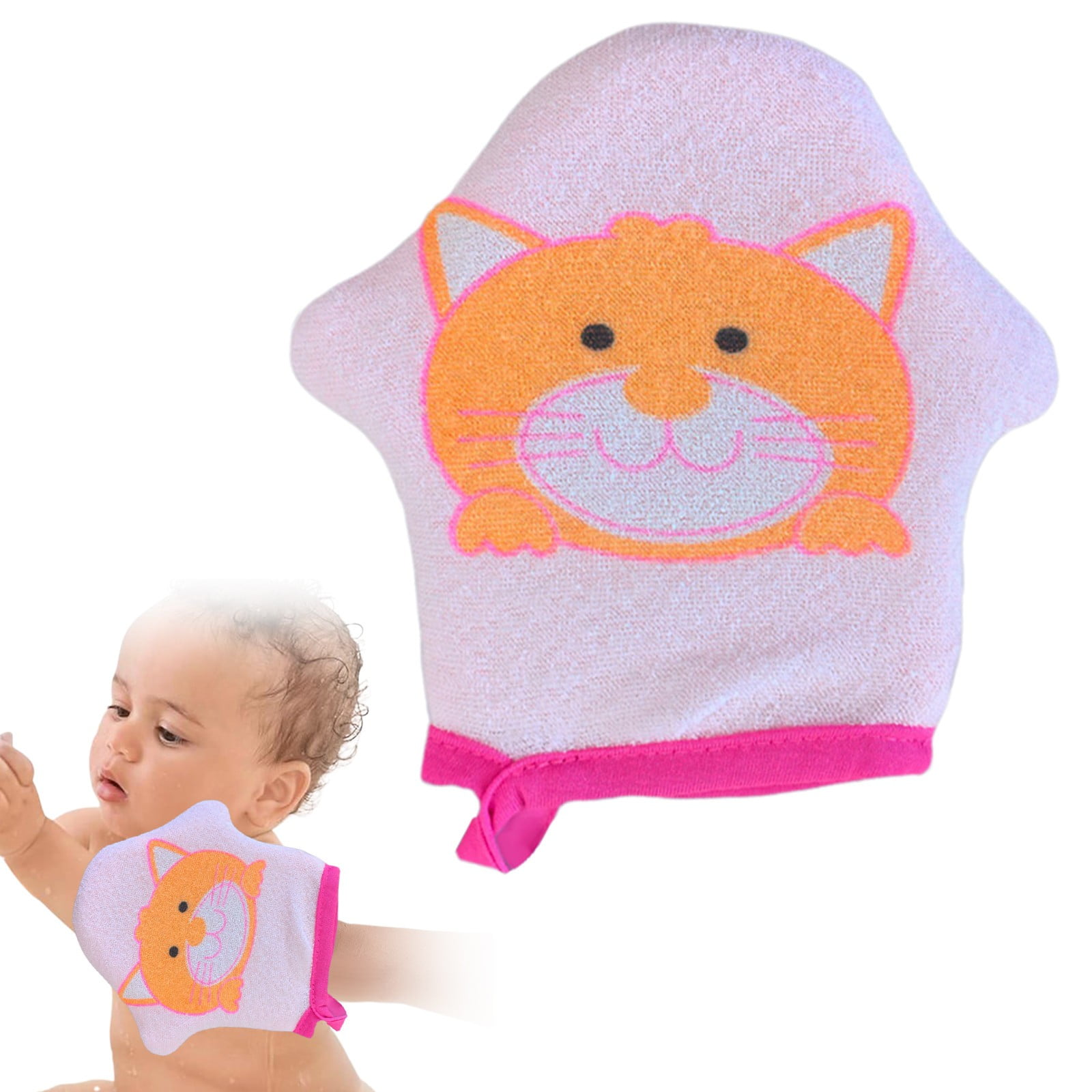 CMYYNNA 1 Pcs Baby Bath Mitt Washcloths Gloves,Gentle Cute Exfoliating ...
