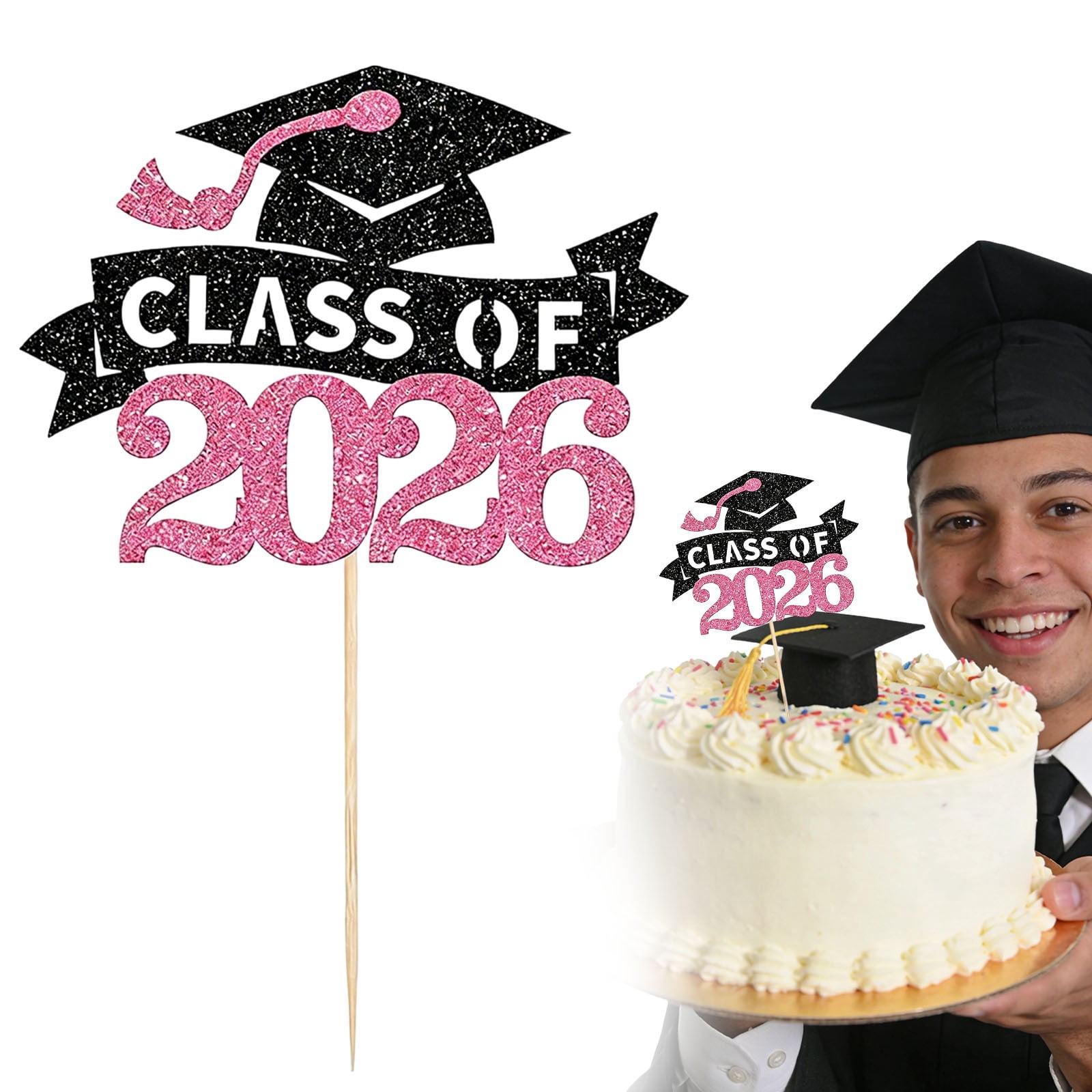 CMYYNNA 1Pcs 2026 Graduation Cupcake Toppers,Class of 2026 Cupcake ...