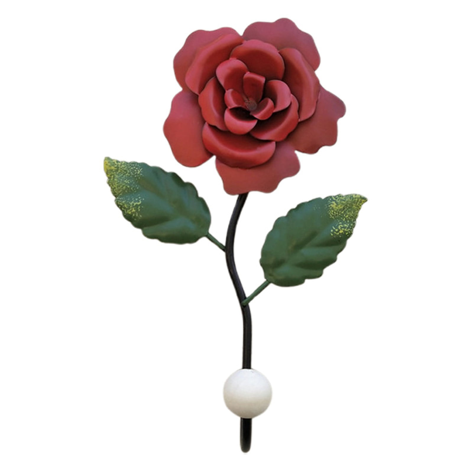 CMYYNNA 1Pcs Red Rose Hanger Hooks Flower Wall Decor Ceramic Coat Hook ...
