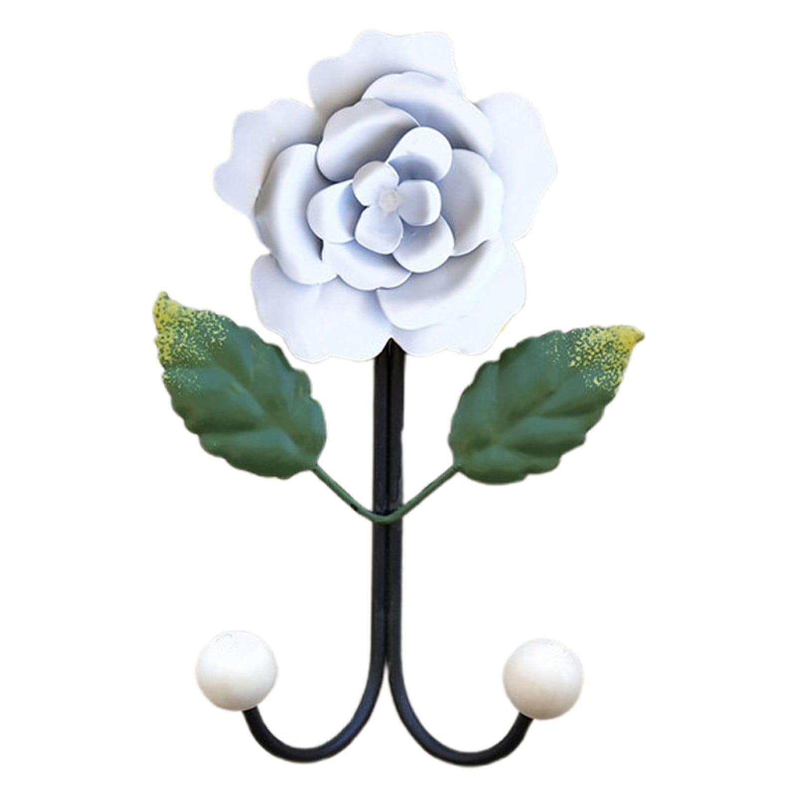 CMYYNNA 1Pcs White Rose Hanger Hooks Flower Wall Decor Ceramic Coat ...