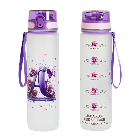CMYYNNA 32 OZ 1 Liter Time Marker Water Bottle Frosted Durable Plastic ...