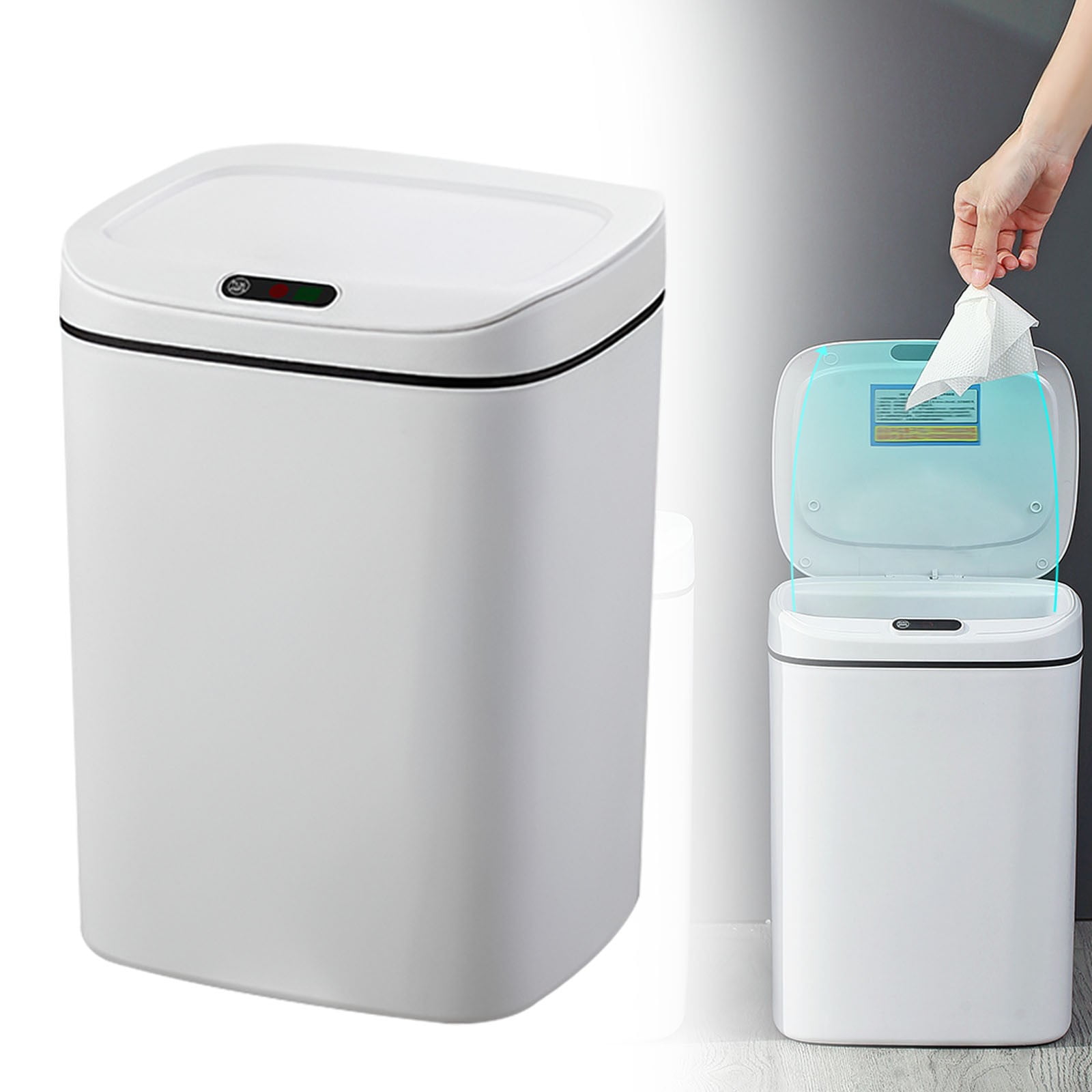 CMYYNNA Bathroom Trash Can with Lid, Motion Sensor Trash Can Automatic ...