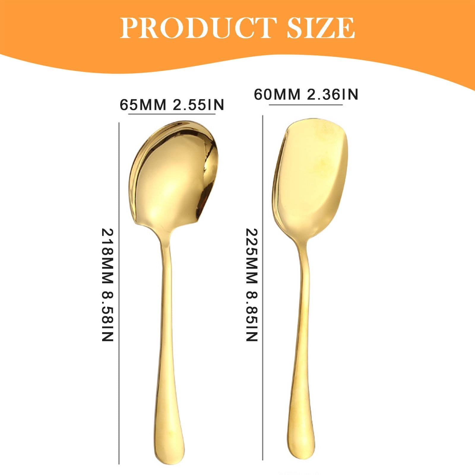 CMYYNNA Stainless Steel Basting Spoon, Solid, 2.55"x8.58", golden spoon ...