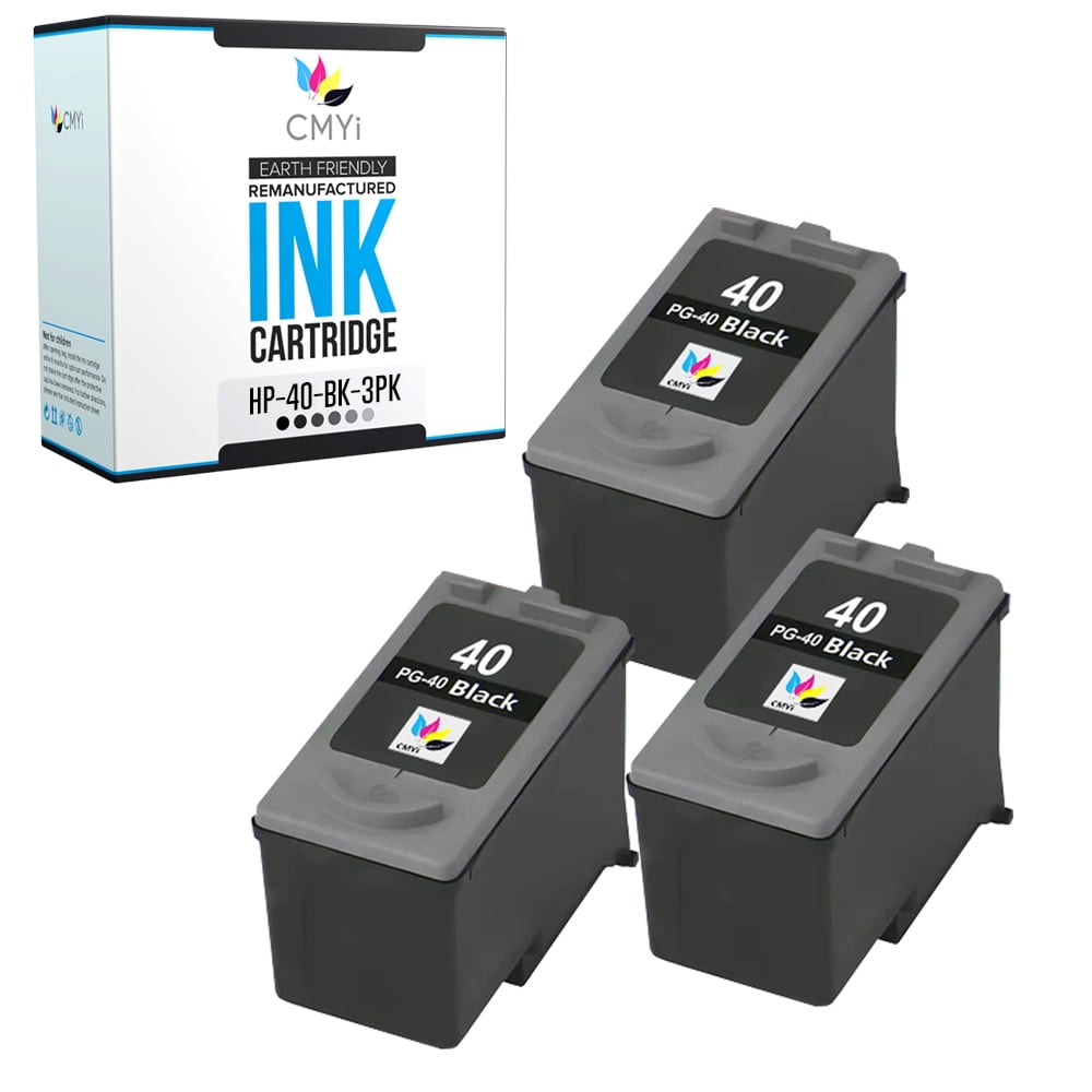 CMYi 40 Black 3-Pack Ink Cartridge Compatible for Canon PG-40 - PIXMA ...