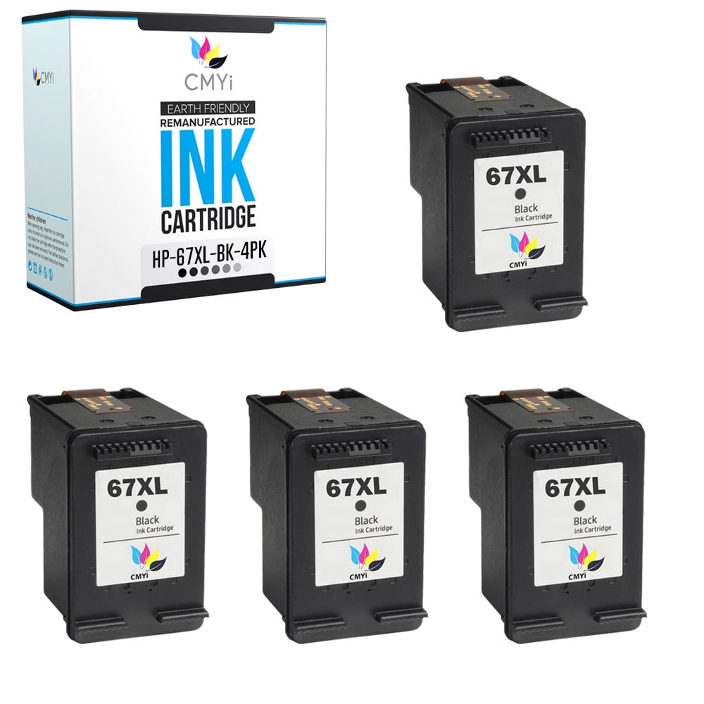 CMYi 67XL Black 4-Pack Ink Cartridges compatible for HP 67XL - DeskJet ...