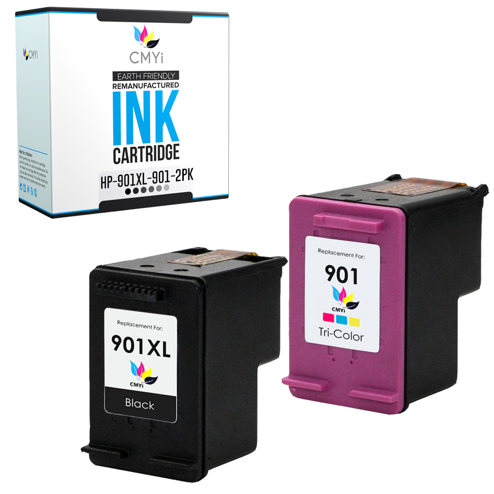 CMYi 901 and 901XL Combo Pack of 2 Ink Cartridges Compatible for HP 901 ...