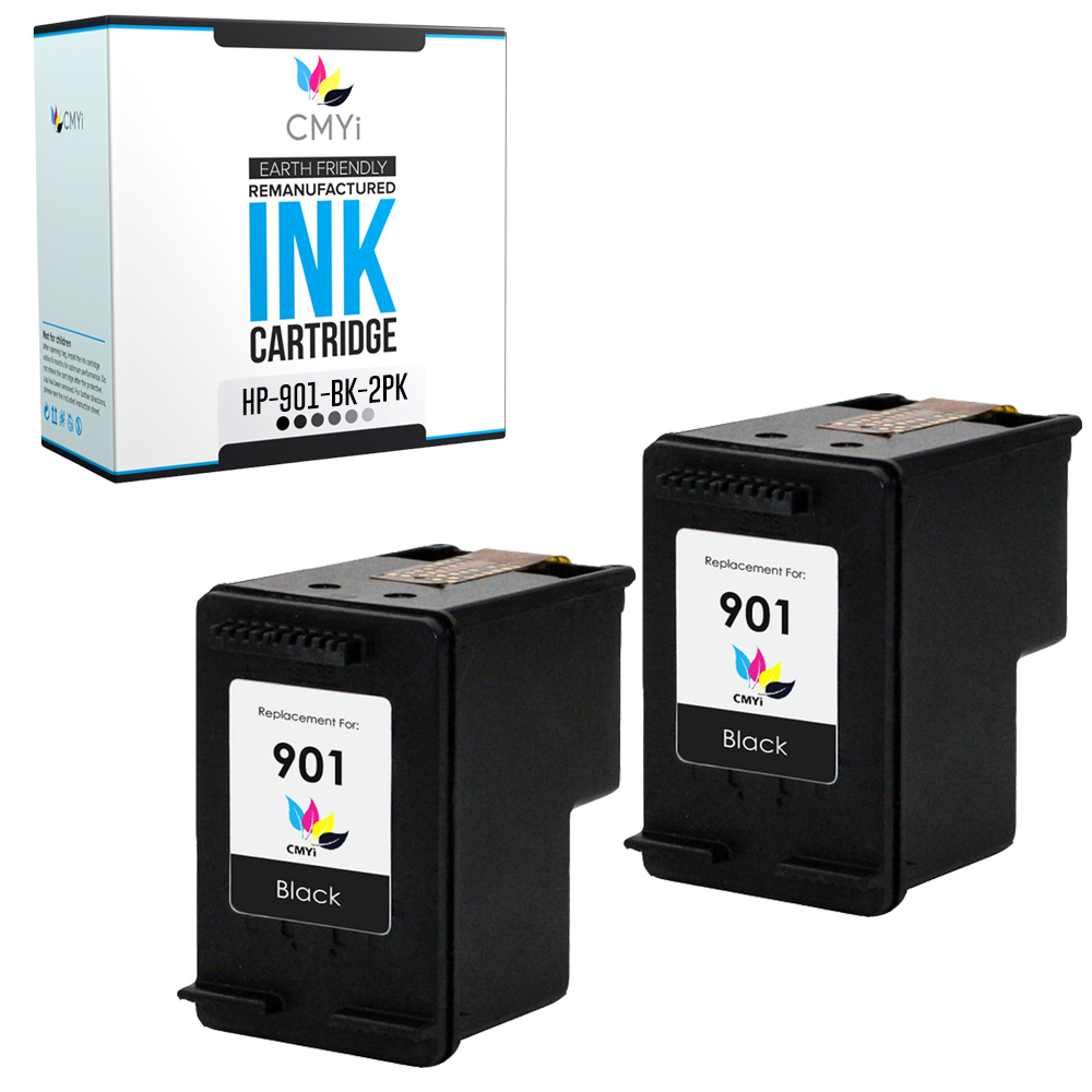 CMYi 901 Black 2-Pack Ink Cartridge Compatible for HP 901 - OfficeJet ...