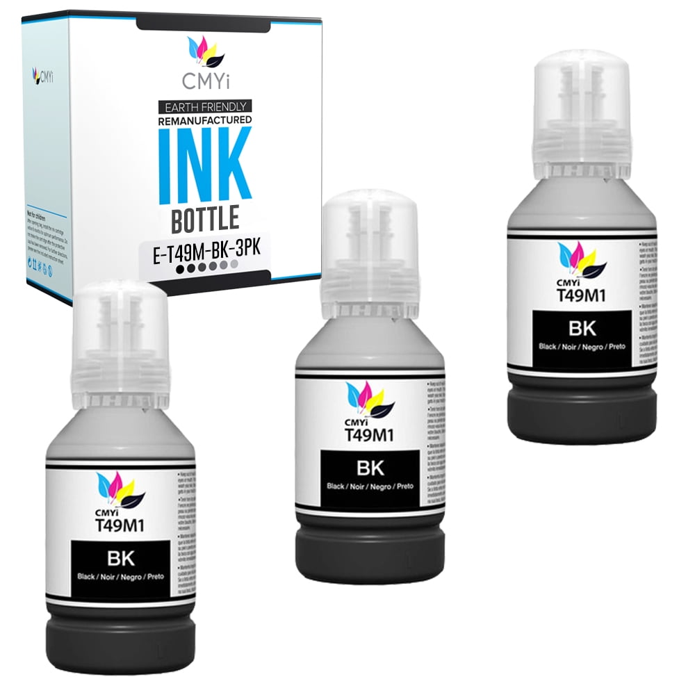 CMYi T49M Black 3-Pack Ink Bottles compatible for Epson T49M ...
