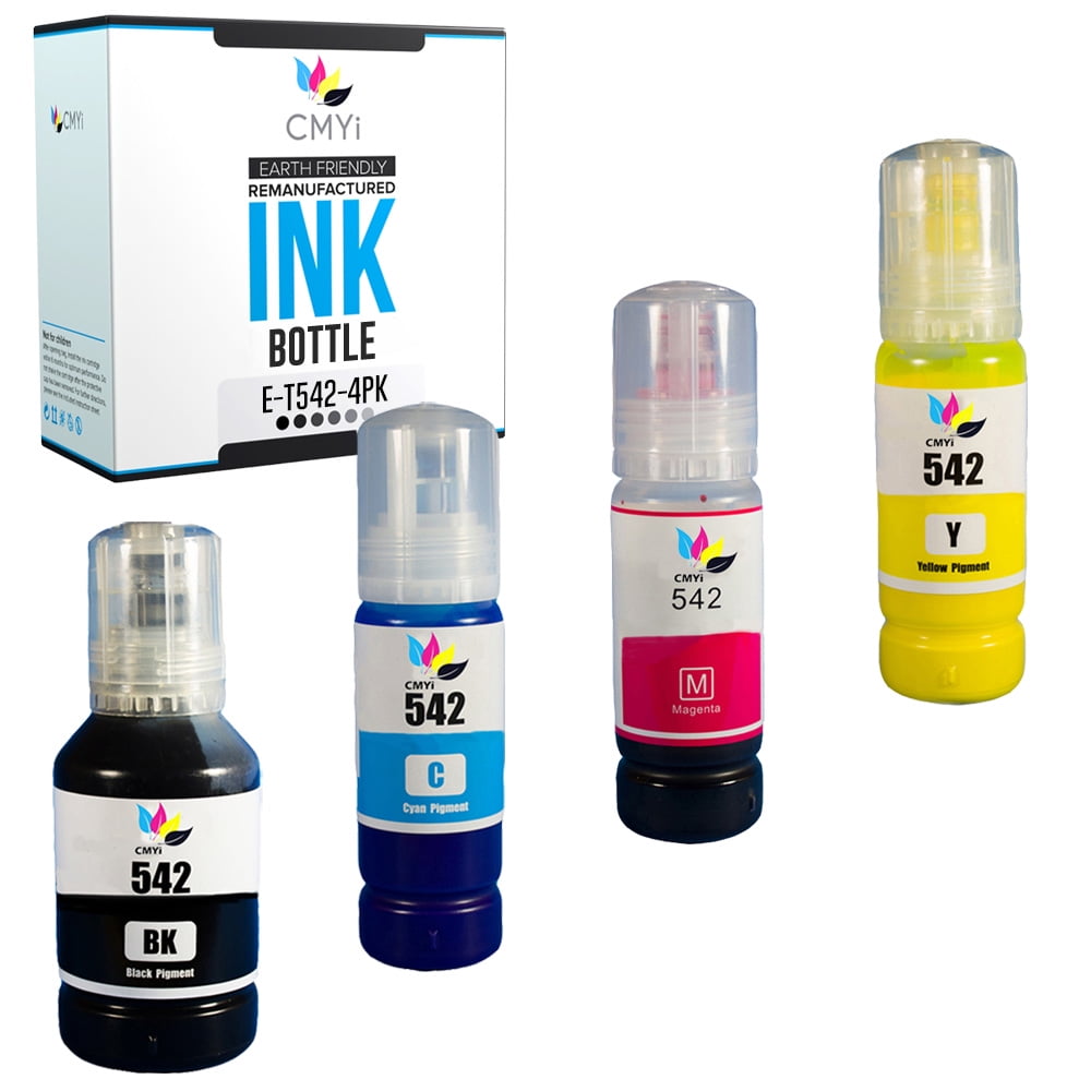 CMYi Compatible Epson 542 EcoTank Ink Printer Bottles: Black, Cyan ...