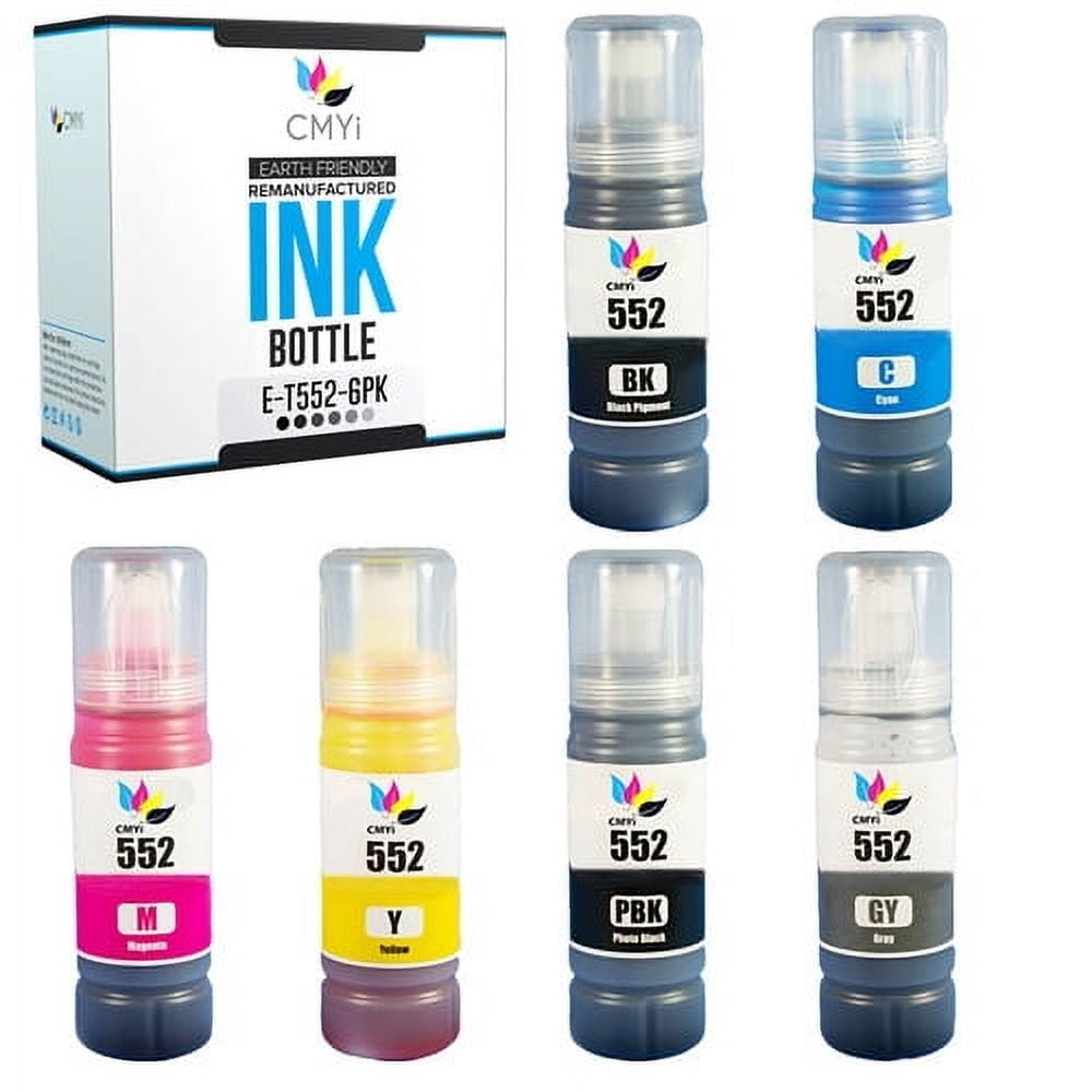 CMYi 552 Combo Pack of 6 Ink Bottles compatible for Epson 552 - EcoTank ...