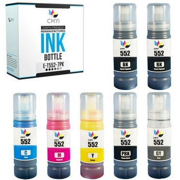 552 Ink Bottles Ecotank 6 Pack ET-8550 ET-8500 Replacement for Epson ...