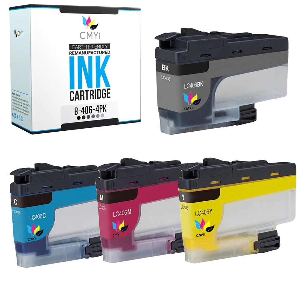 CMYi LC406 Combo Pack of 4 Ink Cartridges compatible for Brother LC406 ...