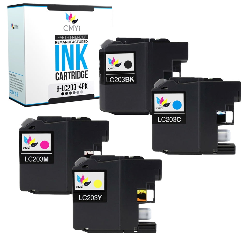 CMYi LC203 Combo Pack of 4 Ink Cartridges compatible for Brother LC203 ...