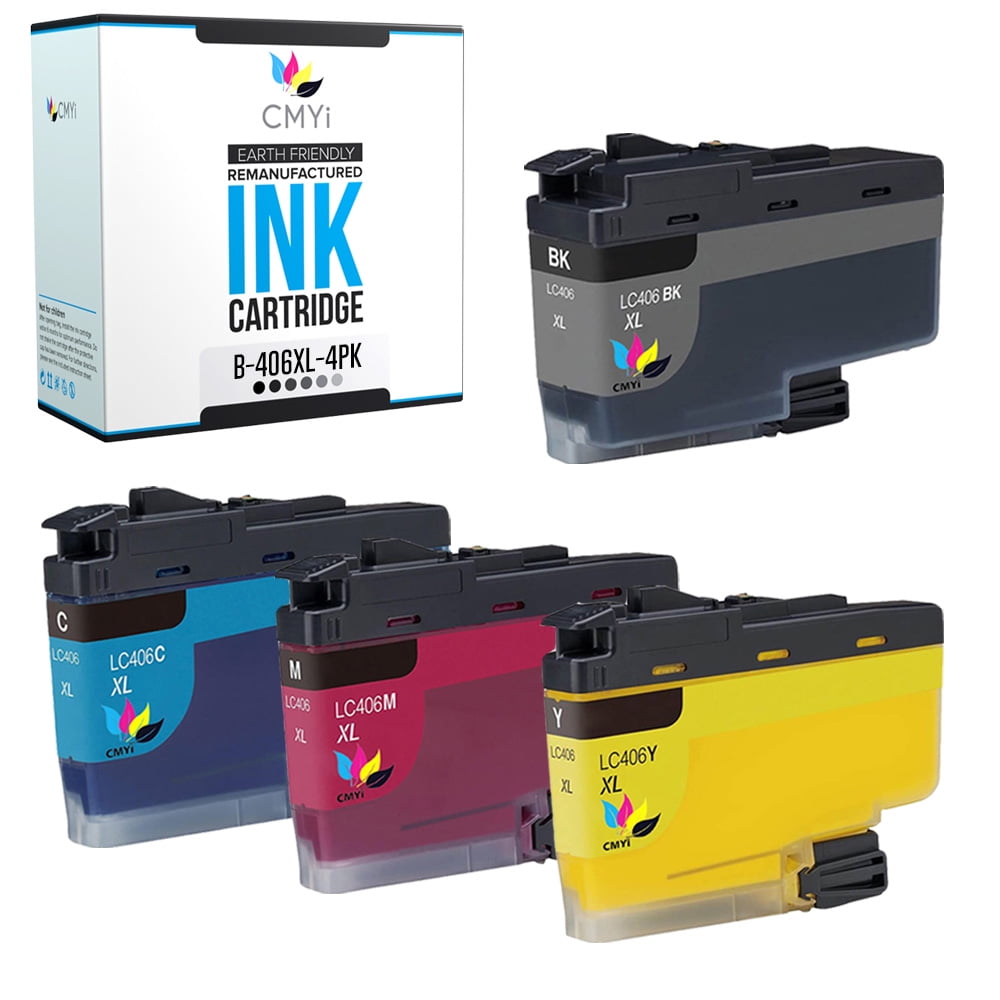 Brother LC406XL High-Yield Ink Cartridges, 4-Pack (Black, Cyan, Magenta ...