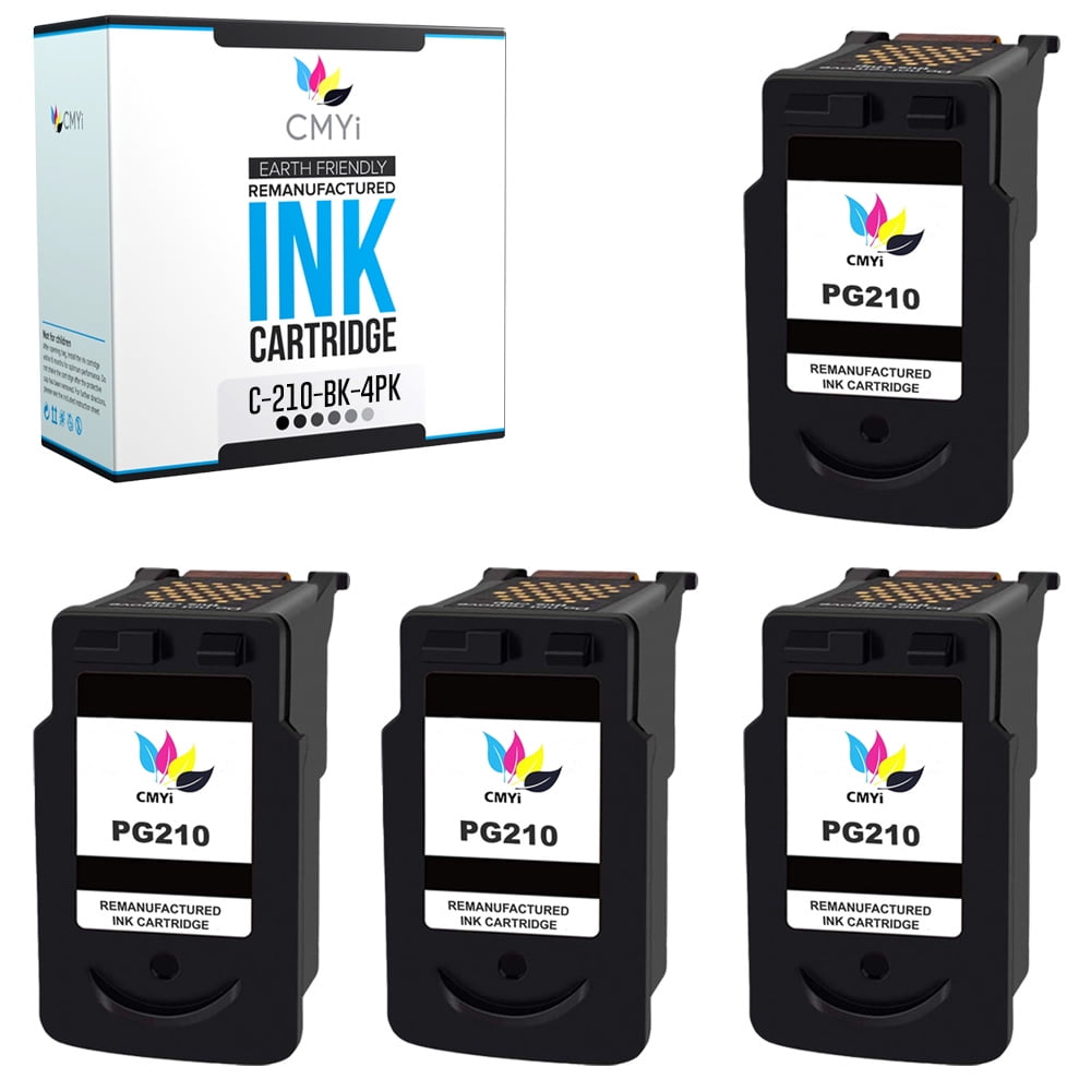 CMYi PG-210 Black 4-Pack Ink Cartridges compatible for Canon PG-210 ...