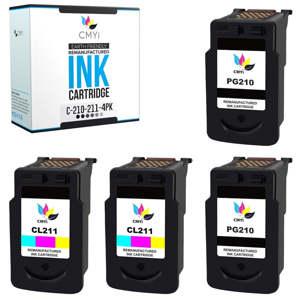 CMYi PG-210 CL-211 Combo Pack of 4 Ink Cartridges compatible for Canon ...
