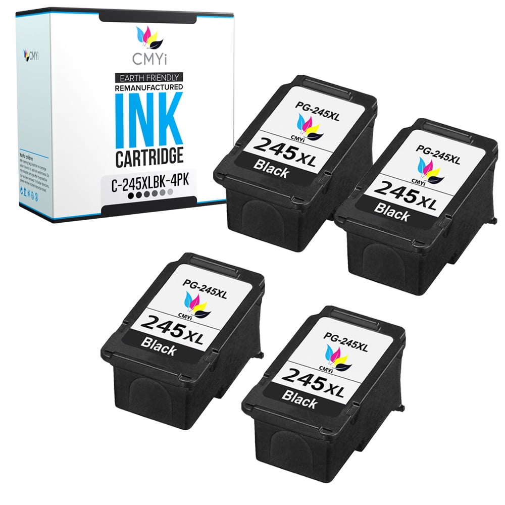 CMYi 245XL Black 4-Pack Ink Cartridges compatible for Canon PG-245XL ...