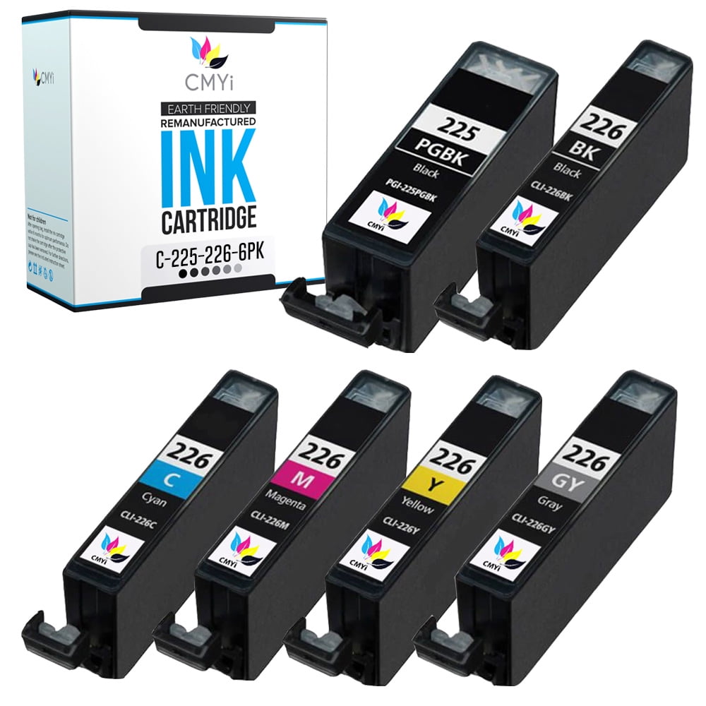 CMYi PGI-225 CLI-226 Combo Pack of 6 Ink Cartridges compatible for ...