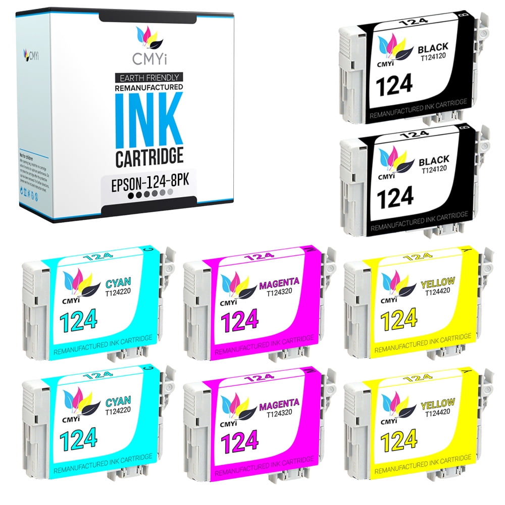 CMYi 124 Combo Pack of 8 Ink Cartridges compatible for Epson 124 ...