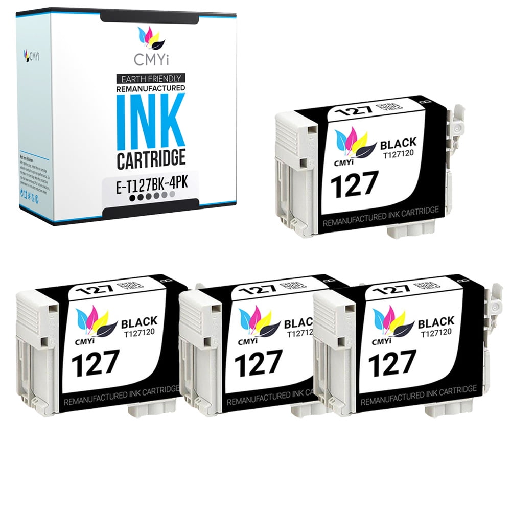 CMYi 127 Black 4-Pack Ink Cartridges compatible for Epson 127 ...