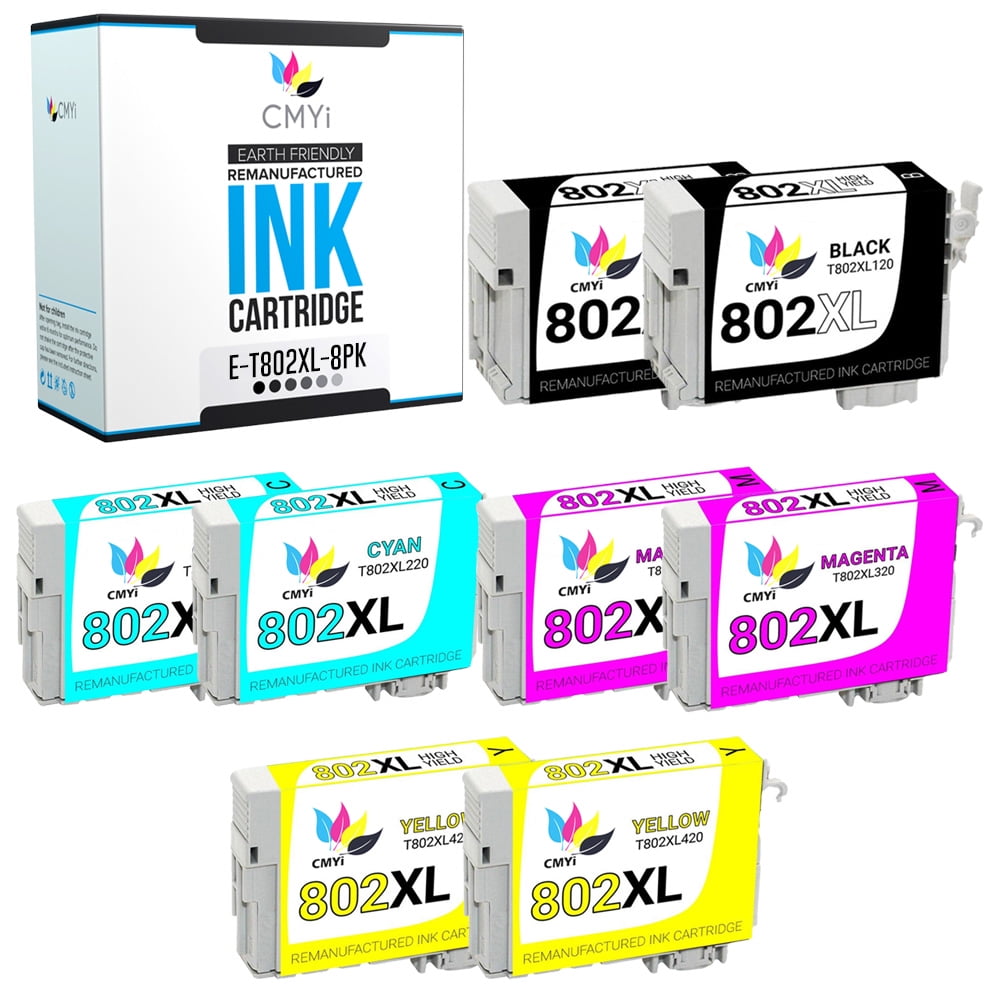 CMYi 802XL Combo Pack of 8 Ink Cartridges compatible for Epson 802XL ...