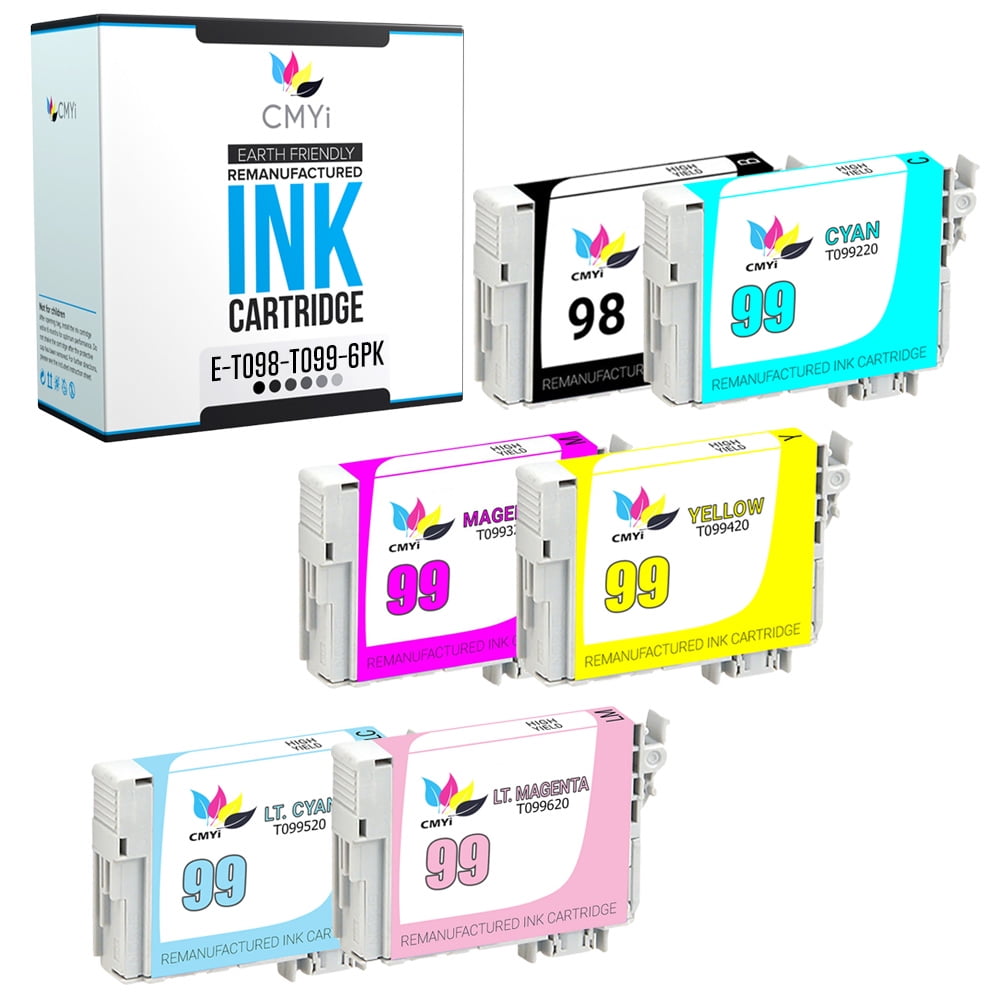 CMYi 98 and 99 Combo Pack of 6 Ink Cartridges compatible for Epson 98 ...