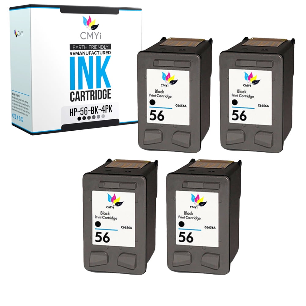 CMYi 56 Black 4-Pack Ink Cartridges compatible for HP 56 - OfficeJet ...