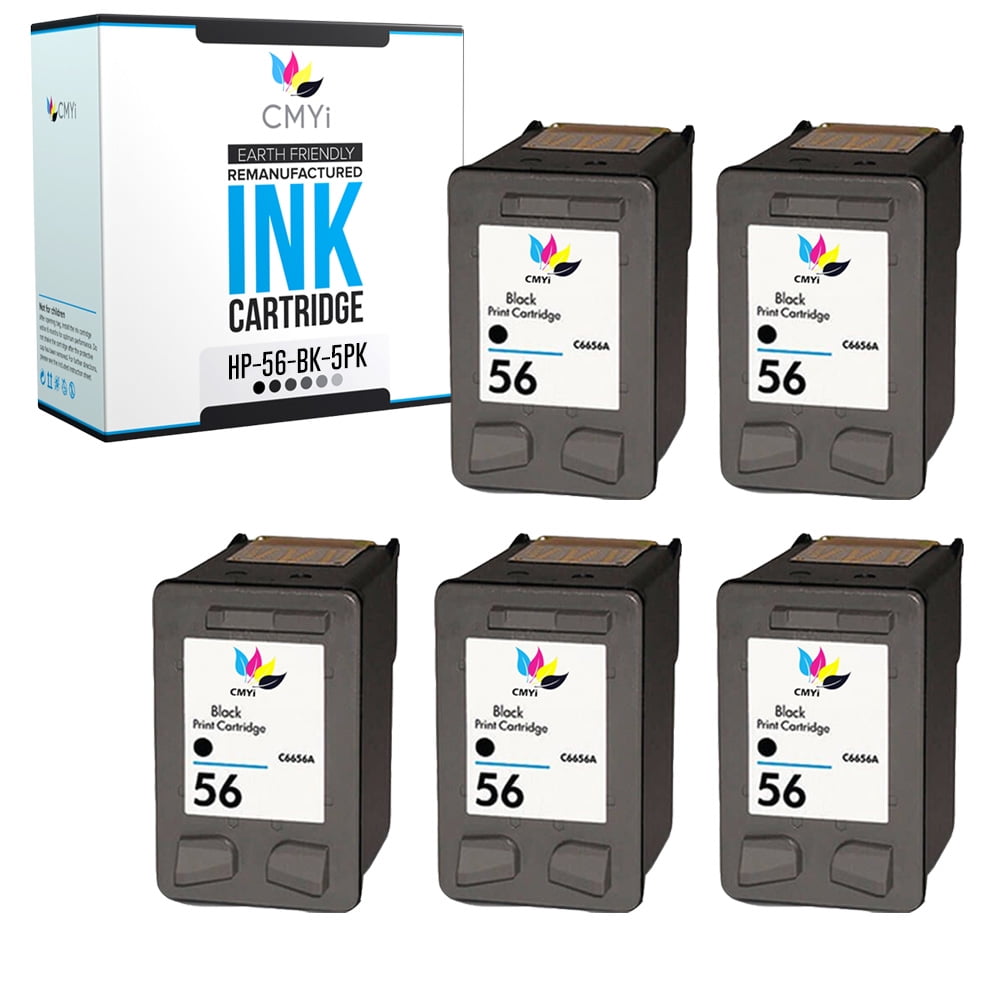 CMYi 56 Black 5-Pack Ink Cartridges compatible for HP 56 - OfficeJet ...