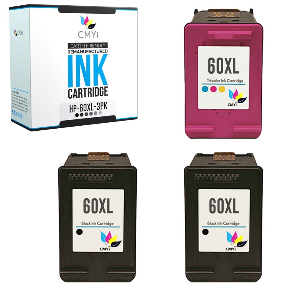 CMYi 60XL Combo Pack of 3 Ink Cartridges compatible for HP 60XL ...