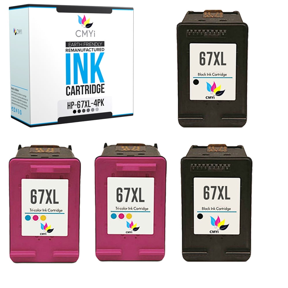 CMYi 67XL Combo Pack of 4 Ink Cartridges compatible for HP 67XL ...