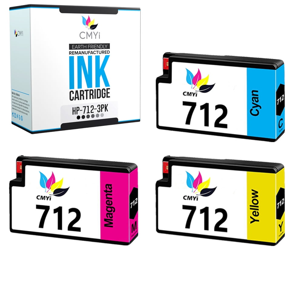 CMYi 712 Combo Pack of 3 Ink Cartridges compatible for HP 712 ...