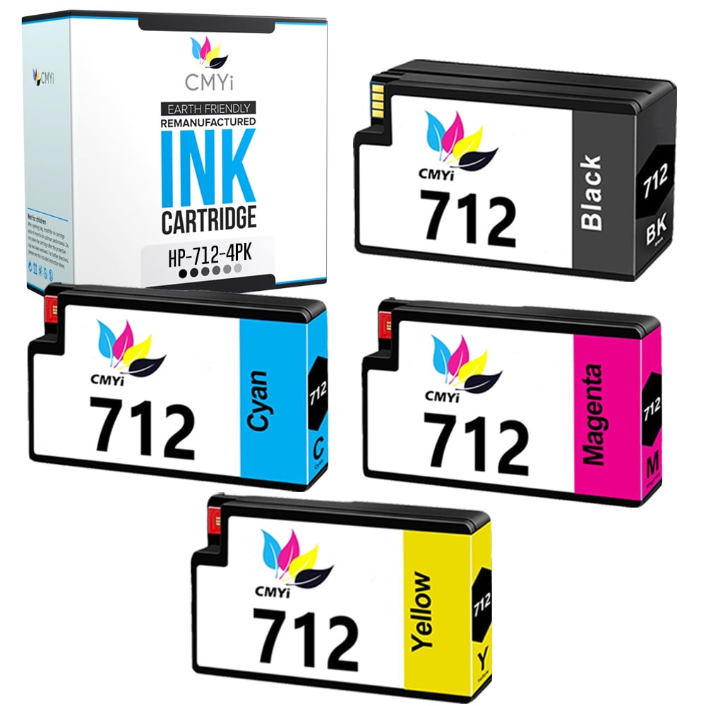 CMYi 712 Combo Pack of 4 Ink Cartridges compatible for HP 712 ...