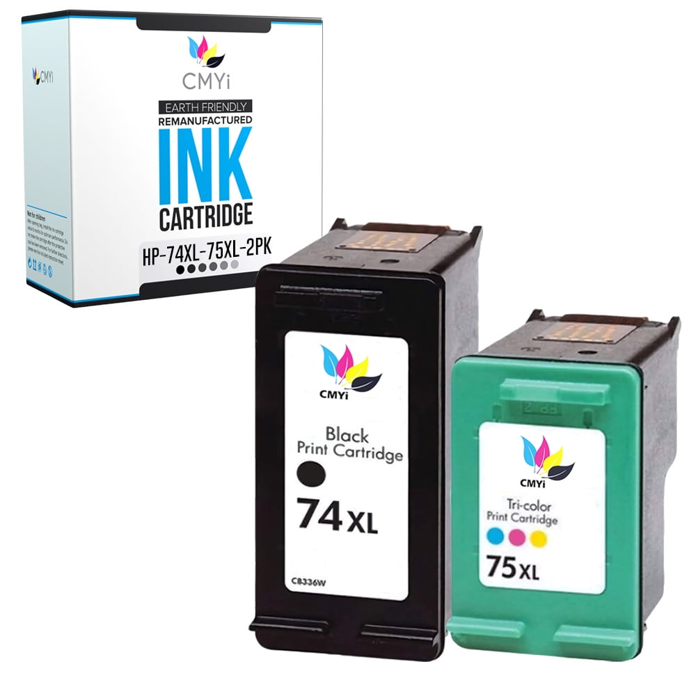 CMYi 74XL 75XL Combo Pack of 2 Ink Cartridges compatible for HP 74XL ...